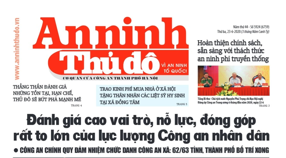 Báo An ninh Thủ đô số 5924, ngày 23/6/2020