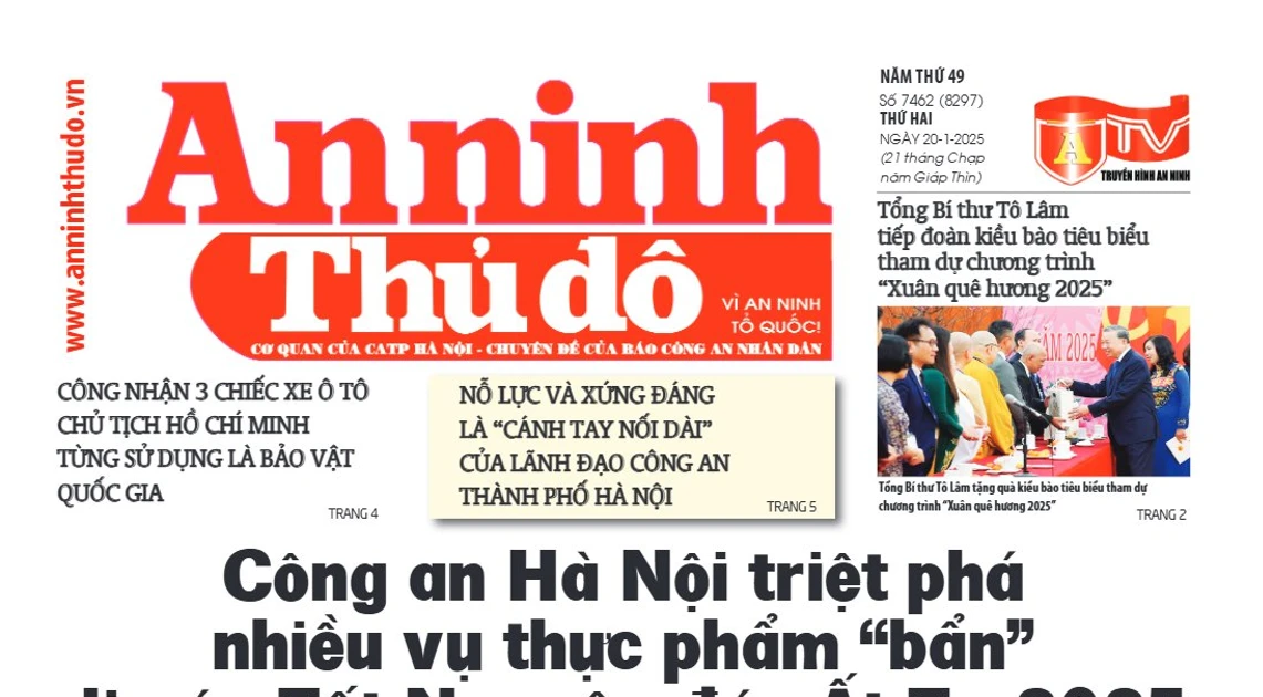 Báo An ninh Thủ đô số 7462, ngày 20/1/2025