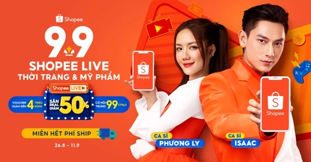 Shopee Live siêu giảm giá thời trang và mỹ phẩm dịp 9-9
